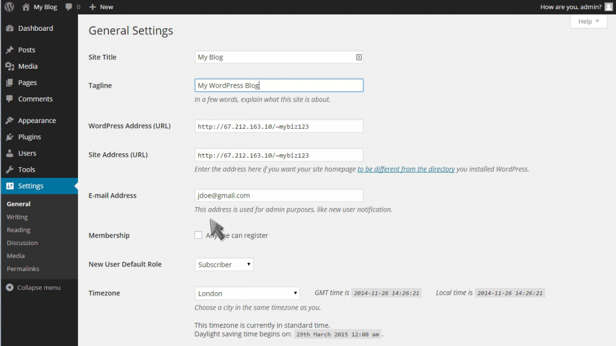 How to configure your settings in WordPress? | FastWebHost WordPress Tutorials