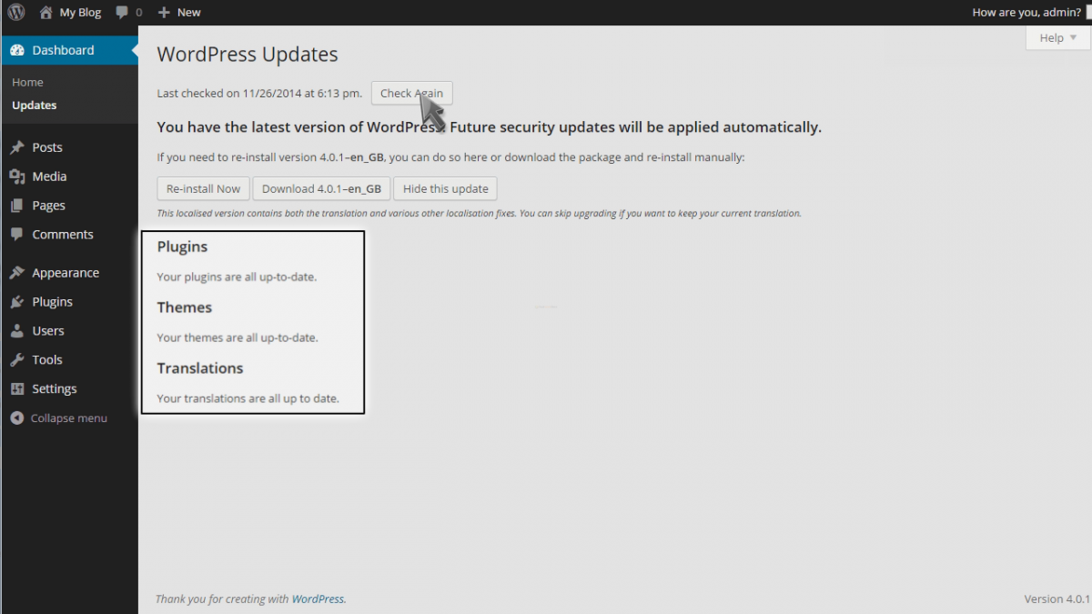 How to update your WordPress installation? | FastWebHost WordPress Tutorials