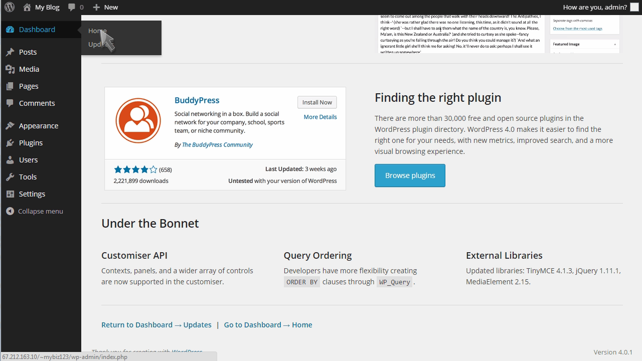 How to update your WordPress installation? | FastWebHost WordPress Tutorials