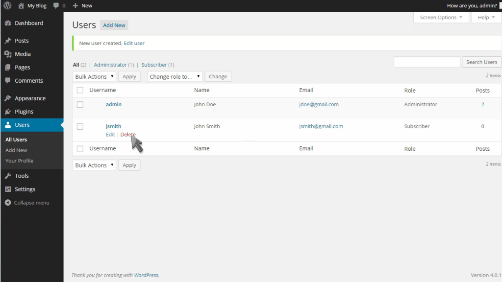 How to manage users in WordPress? | FastWebHost WordPress Tutorials