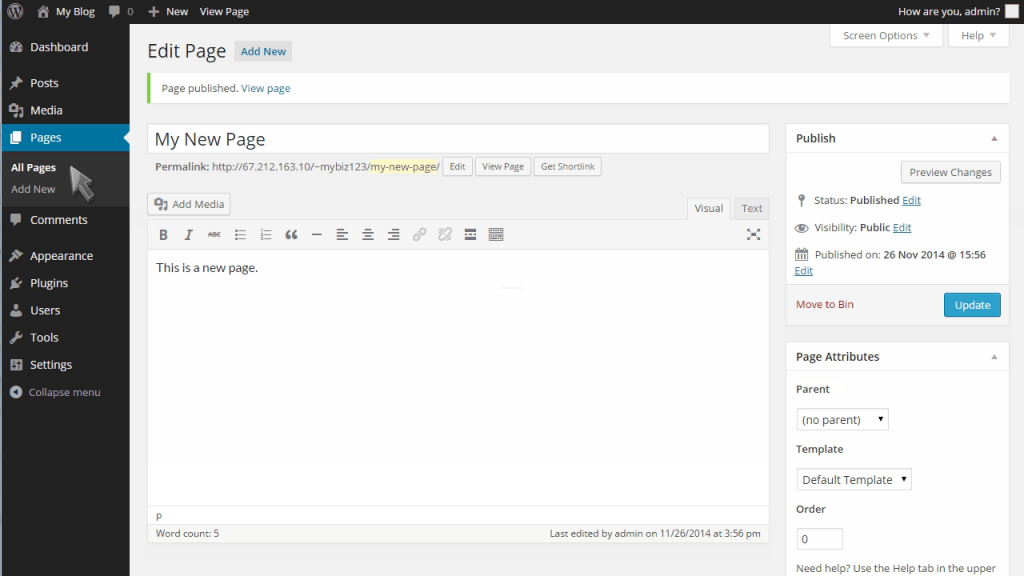 How to manage pages in WordPress? | FastWebHost WordPress Tutorials
