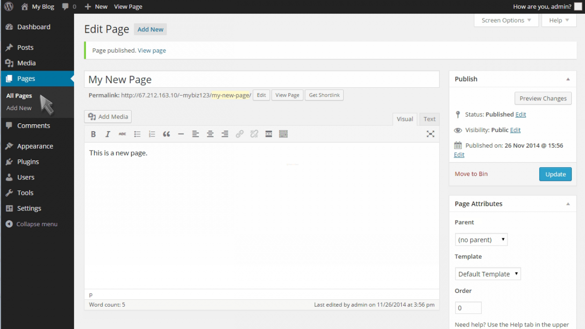 How to manage pages in WordPress? | FastWebHost WordPress Tutorials