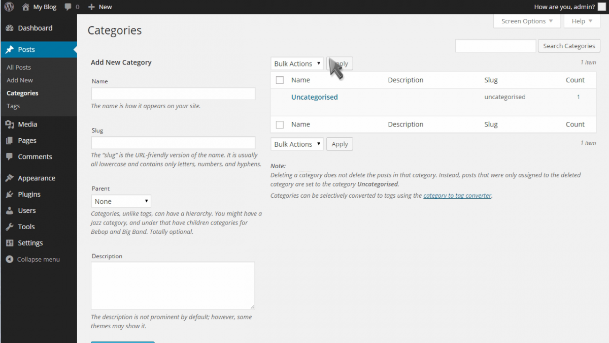 How to manage categories in WordPress? | FastWebHost WordPress Tutorials