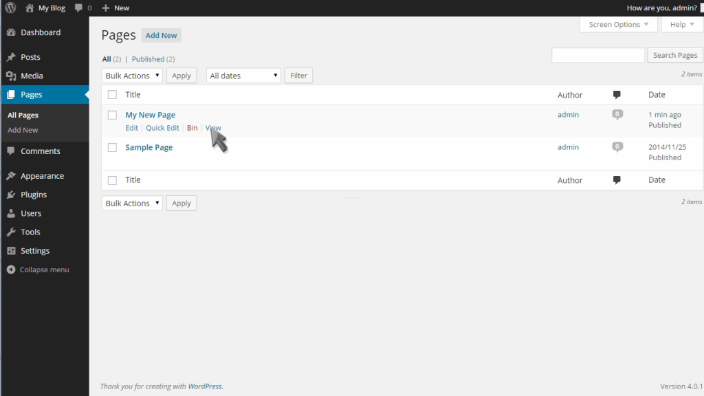 How to manage pages in WordPress? | FastWebHost WordPress Tutorials