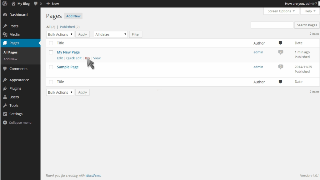 How to manage pages in WordPress? | FastWebHost WordPress Tutorials