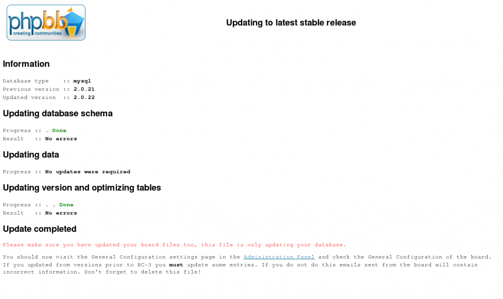 phpBB2 Upgrade - FastWebHost Tutorials